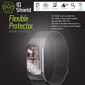 IQShield Screen Protector Compatible with Fitbit Charge 6 / Charge 5 (6-Pack) Anti-Bubble Clear TPU Film