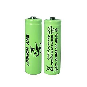 SKY HORSE AA Rechargeable Battery Ni-MH 1.2V 600mAh for Garden Light,Solar Lights,Toys,Remote Control, Mouse(8)…