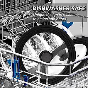 Lerykin Tempered Glass Lid - Universal Lid with Heat Resistant Silicone Rim for Pots, Pans and Skillets - Pan Cover Replacement Lid Fits 9.5", 10" and 11" Diameter Cookware