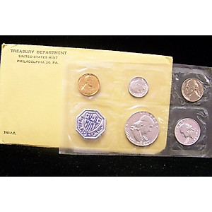 1961 P U.S. Proof 5pc Coin Set in Envelope Franklin +++