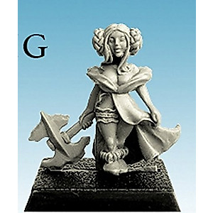 Spellcrow 28mm Miniatures: Female Halfling with Axe