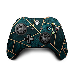 Head Case Designs Officially Licensed Elisabeth Fredriksson Deep Teal Stone Art Mix Vinyl Sticker Gaming Skin Decal Cover Compatible With Xbox One S Console and Controller Bundle