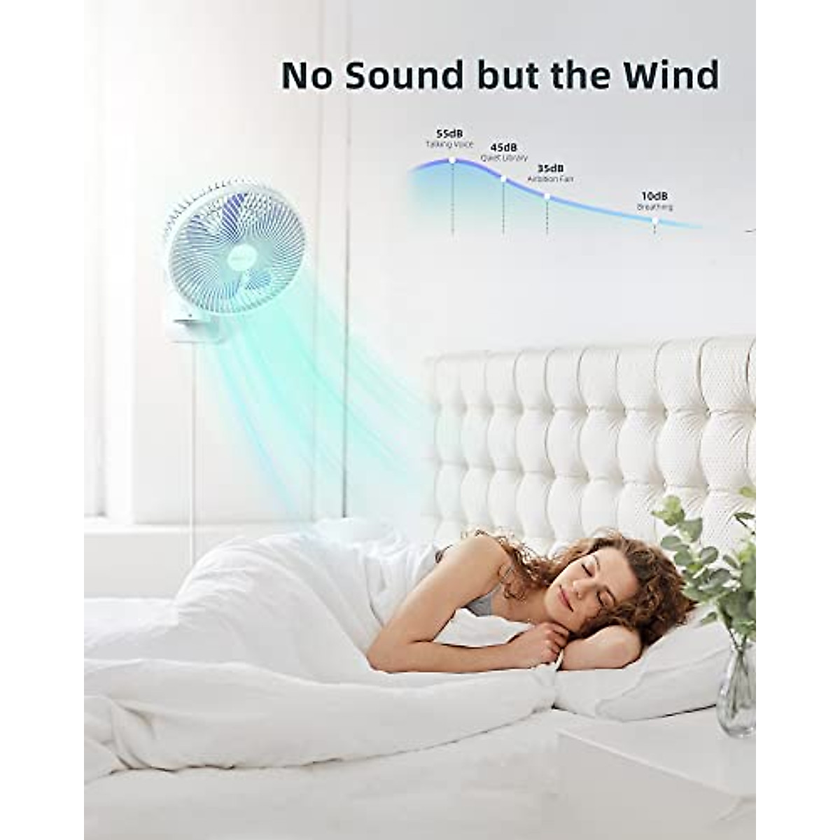 Airbition 8” Small Wall Mount Fan with Remote Control, 90°Oscillating, 4 Speeds, Timer, Included 120° Adjustable Tilt, High Velocity, 70Inch Cord, for RV Bedroom Home Office Garage