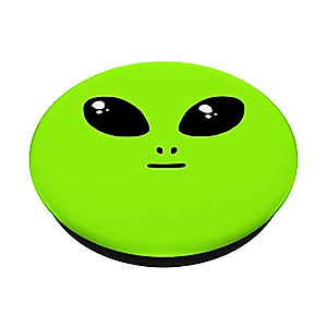 Green Alien Face (Head) - Lime Neon Green PopSockets PopGrip: Swappable Grip for Phones & Tablets