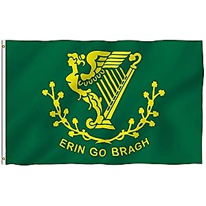 ANLEY Fly Breeze 3x5 Foot Erin Go Bragh Flag - Vivid Color and Fade Proof - Canvas Header and Double Stitched - Ireland Forever Flags Polyester with Brass Grommets 3 X 5 Ft