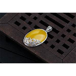 Great Beads Pendant Blank (20x29mm Oval Blank) Antique Style Thai Sterling Silver Oval Cabochon Pendant Setting P306B