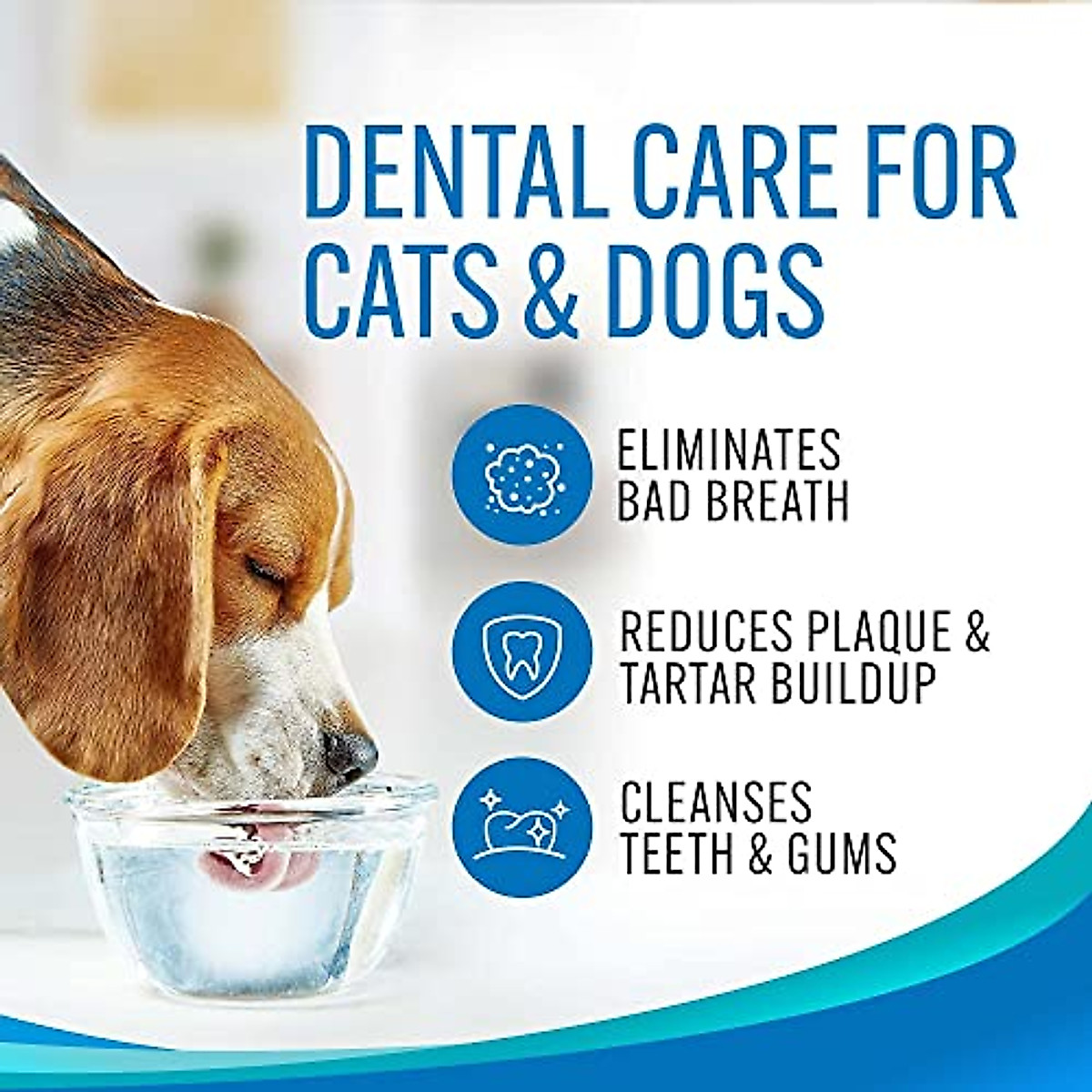 EBPP Advanced Pet Dental Care Water Additive - Premium Cat & Dog Dental Care and Dog Breath Freshener - No Brush Formula Tartar & Plaque Remover for Dogs Teeth