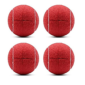 ZHUOKECE 4 PCS Precut Walker Tennis Balls for Furniture Legs Floor Protection, Heavy Duty Long Lasting Felt Pad Glide Coverings (Red)