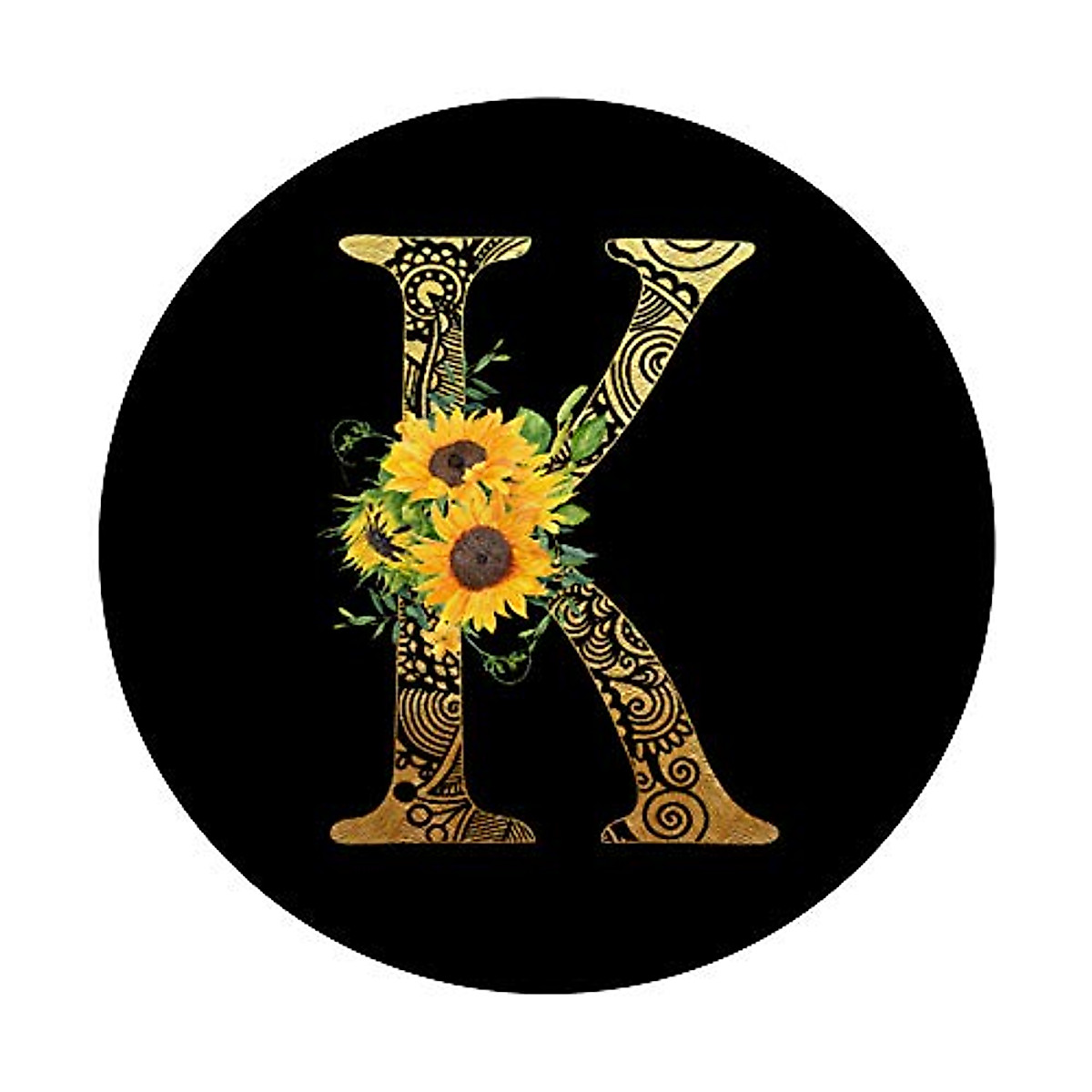 Sunflower Letter K - Phone Stand K Pop Phone Grip PopSockets PopGrip: Swappable Grip for Phones & Tablets