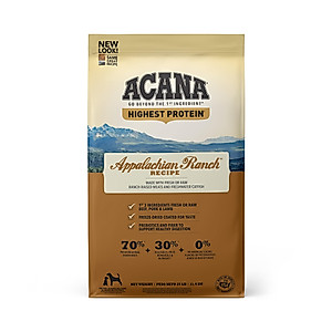 ACANA Highest Protein Dry Dog Food, Appalachian Ranch, Beef Recipe, 25lb
