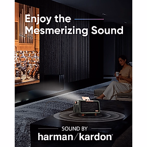 NOMVDIC X300 Smart Portable Projector,16W Harman Kardon Speakers, 1080P FHD Video Projector, 300 ANSI Outdoor Movie Projector, Wireless WiFi & BT, 110" Big Screen, Battery Built-in 6H Music/ 3H Video