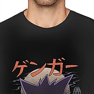 ERDONE Gengar Kaiju Mix Mens Tee Funny Short Sleeve T-Shirt Black, XX-Large