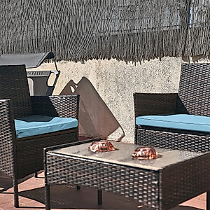 Snubbull 3 Pack Outdoor Patio Seat Cushions Replacement Covers Fit for 4 Pieces 4-Seater Wicker Rattan Patio Conversation Set Loveseat Chair Couch Furniture,36x18x2,18x18x2,Burgundy-Cover Only