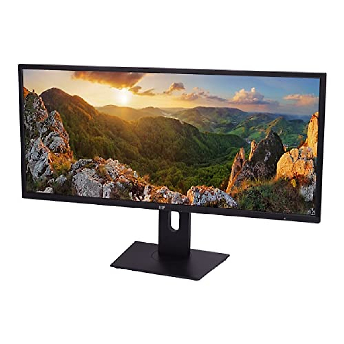 Monoprice 34in CrystalPro UWQHD Monitor - 60Hz, HDMI, DisplayPort, Height Adjustable Stand, VA, 100x100 VESA, for Business and Gaming