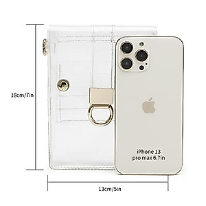 SharPlus Women Small Clear Purse Handbag, Cute Transparent Plastic Crossbody Shoulder Bag Phone Pouch Stadium Approved