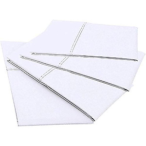 ShanDreamz - Pack of 4 White 100% Cotton Pillowcases, Standard/Queen Size 20x30, Soft Breathable Weave for A More Comfortable Sleep, Durable, Wrinkle Resistant & Easy-Care Fabric, Machine Washable