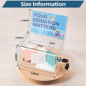Polmart Clear Suggestion/Business Card Drawing Box with Sign and Lock