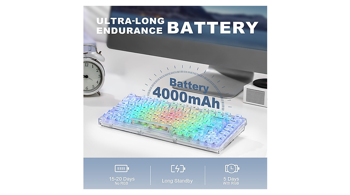 YUNZII X75 PRO 82 Key Wireless Hot Swappable Mechanical Gaming Keyboard ...