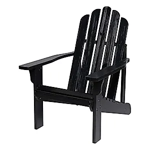 Shine Company Marina Adirondack Chair, Back & Seat Pre-Assembled, Black