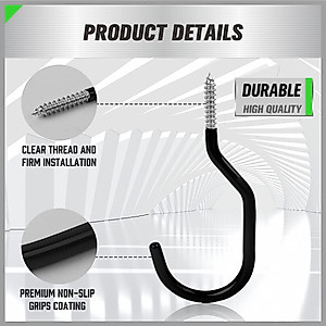 SWANLAKE 6 Pack Heavy Duty Bike Hook, 6 inches, Capacity 100 LBS, Bike Hooks for Garage Wall and Bike Hooks for Garage Ceiling