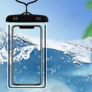 MOMODEER Universal Waterproof Case Cellphone Dry Bag, Universal Float Waterproof Case Underwater Dry Bag for Beach Swimming Kayak -2 Pack, Black