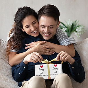 WRAPAHOLIC Anniversary Wrapping Paper Sheet - 6 Sheets 1st Anniversary Design Folded Flat for Birthday, Anniversary, Valentines Day, Party - 19.7 Inch X 27.5 Inch Per Sheet