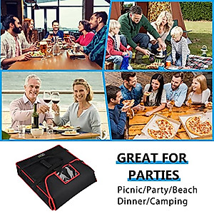 iceMi Pizza Bags for Delivery 18" X 18" X 5"Insulated Pizza Delivery Bag Moisture Free for Catering Food Delivery,Restaurant,Cookouts Black