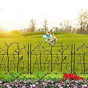 Amagabeli 5 Panels Decorative Garden Fence 11.5ft (L) x 26in (H) Outdoor Rustproof Metal Garden Fencing Border Fence Animal Barrier for Dog Iron Folding Edge Wire for Patio Landscape Flower Bed ET082