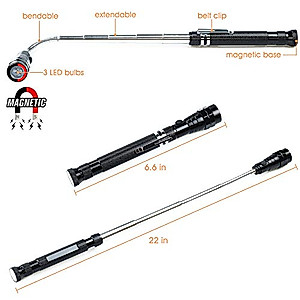 LED Magnetic Pickup Tool, Tools Gifts for Men Who Have Everything, Telescoping Pick Up Stick Magnet Tool, Telescoping Magnet Pick Up Gadget Tool for Men, DIY Handyman, Father/Dad, Husband, Boyfriend