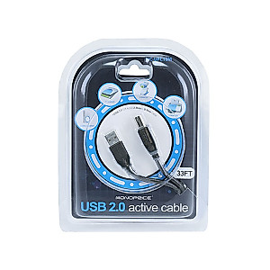 Monoprice USB 2.0 Extension Cable - USB Type-A to USB Type-B, Male to Male, Active, 28/24AWG, 33 Feet, Black