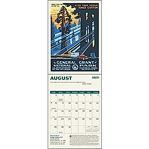 National Parks GRID—WPA Wall Calendar 2021, Monthly January-December 8.75'' x 12" (Made in USA)