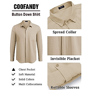COOFANDY Beach Wear Linen Pants 2 Piece Men Casual Shirts Set Beach Party Wedding Outfits
