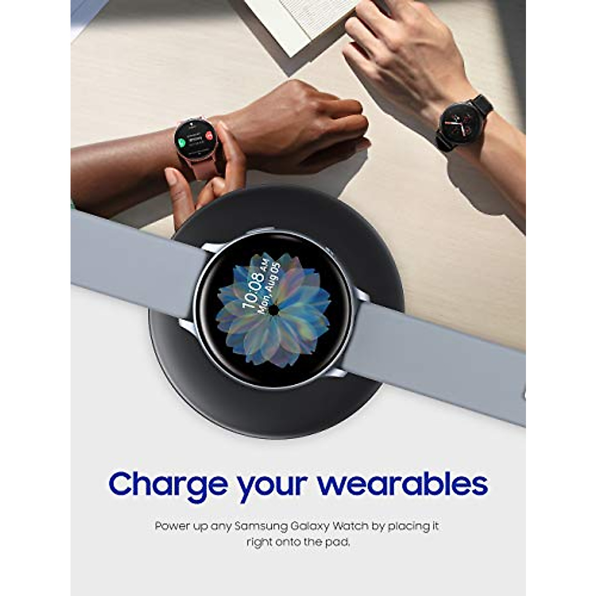 Samsung Qi Certified Fast Charge Wireless Charger Pad (2019 Edition) with Cooling Fan for Galaxy Phones, Watches and Apple Iphone Devices - US Version , Black