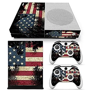 DAPANZ American Flag Skin Sticker Vinyl Decal Cover for Xbox One S Console + 2 Controllers