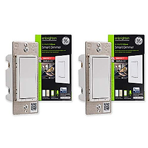 Enbrighten Z-Wave Smart Rocker Light Dimmer with QuickFit and SimpleWire, 3-Way, Works with Alexa, Google Assistant, ZWave Hub Required, Repeater/Range Extender, White & Light Almond, 2-Pack, 47898