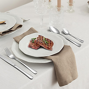 Silverware Set,24 Piece Premium Silver Utensil Sets With Wooden Gift Box,Stainless Steel Cutlery Set With Portable Silverware Box,Luxurious Silver Flatware Set