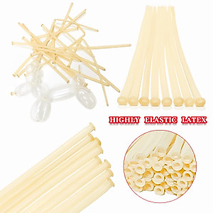 260Q Balloons Clear Long Balloons 100 Pack Twisting Animal Balloons Thickening Latex Transparent Modeling Long Magic Balloons for Animal Model Weddings Birthdays Festival Party Decorations