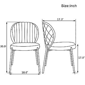 DAGONHIL Velvet Dining Chair,Upholstered Vanity Chairs with Golden Metal Leg,Set of 2(Teal Green)