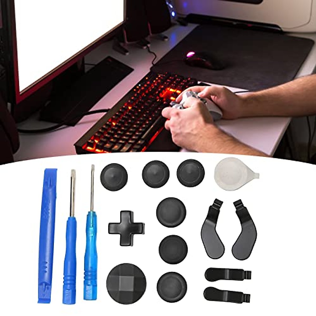 Controller Accessory Parts, Custom Replacement Kit Stylish Appearance Precise Black Plating for Elite Series 2