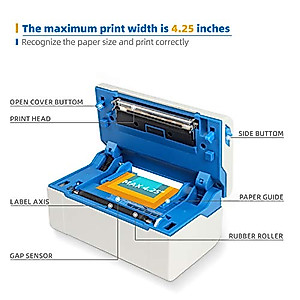 Shipping Label Printer, Micmi Commercial Direct Thermal Desktop Label Printer Support Amazon Ebay PayPal Etsy Shopify Shipstation Stamps.com Ups USPS FedEx DHL Support Windows, 4x6 inch Not for Mac