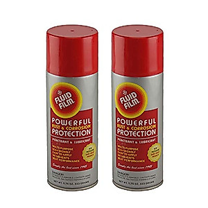 Fluid Film Powerful Rust & Corrosion Protection, Metal Surfaces Penetrant & Lubricant, Marine, Automotive, Industrial, Home (2 x 11.75 Oz Spray Cans)