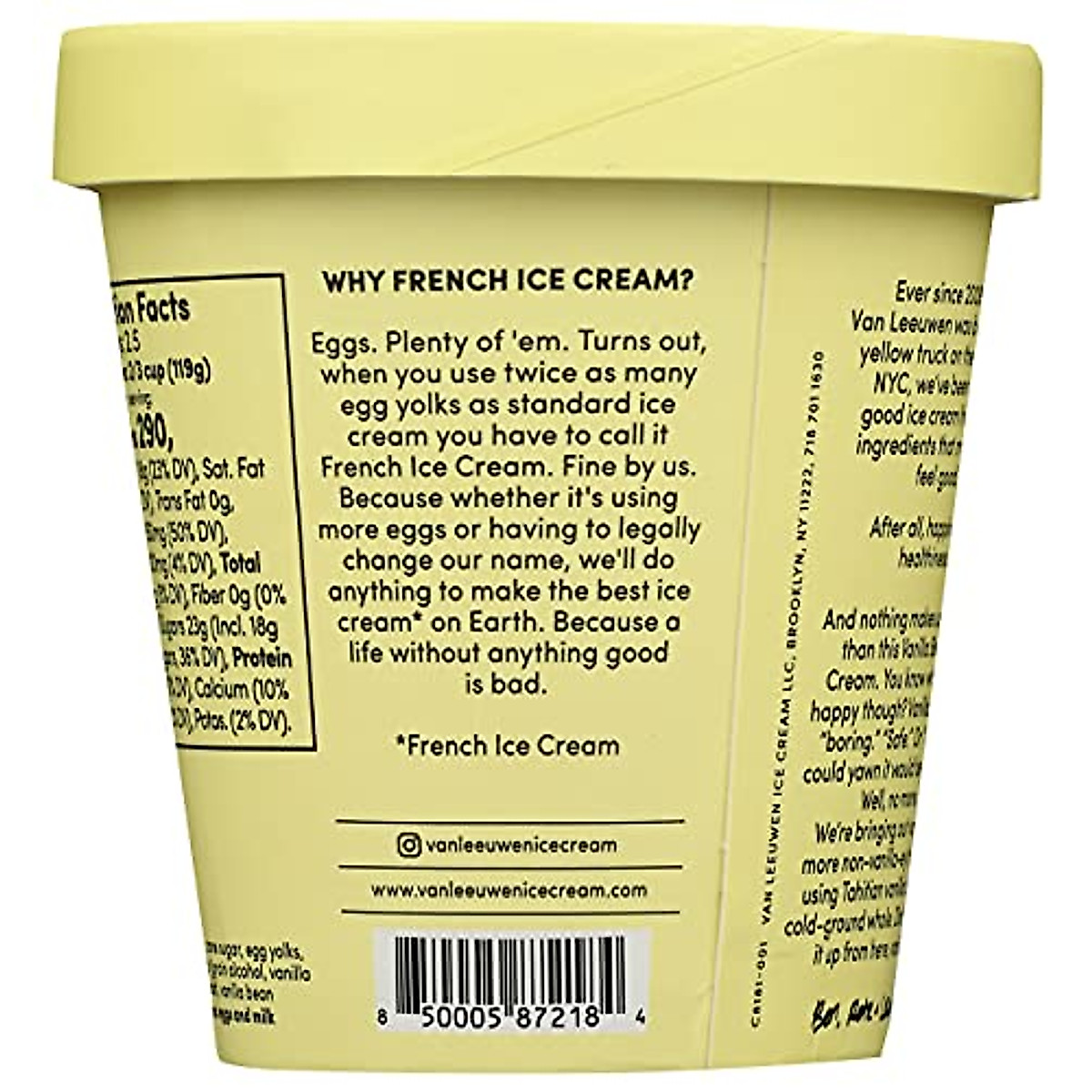 Van Leeuwen Premium Vanilla Bean French Ice Cream, 14 oz (Frozen)