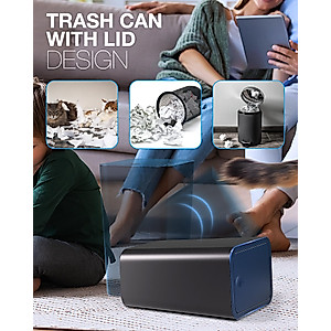 ITCPRL Bathroom Trash Can with Lid, 2 Pack 4 Gallons/15 Liters Garbage Can with Pop-Up Lid, Small Plastic Trash Can, Slim Trash Bin Waste Basket for Bathroom, Bedroom, Office, Living Room(Black)