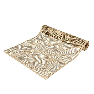 Home Details Leaf Laser Cut Table Runner | Kitchen | Dining Room | Place Setting | Décor | Gold