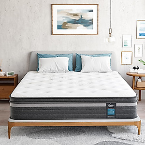 TeQsli Full Mattress, 10 Inch Gel Memory Foam Hybrid Mattress Full Size Pocket Springs Mattress with Motion Isolation & Pain Relief, Medium Firm Support, CertiPUR-US