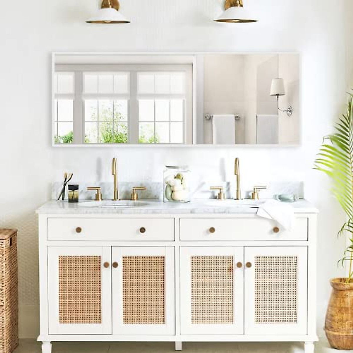 NicBex Full Length Mirror, 64x21 Inch Aluminum Alloy Frame Large Wall Mirror, Vanity Mirror, Dressing Mirror for Living Room,Bedroom ,White