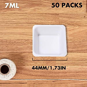 Young4us 7ml 100ml Weigh Boat Set, 100 Pack Small & Large Lab Weighing Dishes for Measuring, Storing, Mixing Powders & Liquids with Easy Pour Design Disposable Mini Plastic Square Dish Scale Tray