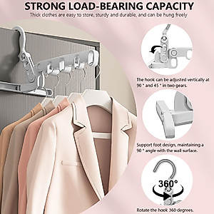 LELE LIFE 3Pcs Folding Clothes Drying Rack Clothing, Clothes Drying Rack Foldable Hangers for Travel Hangers, Laundry Drying Rack Collapsible, Folding Clothes Hanger,Grey