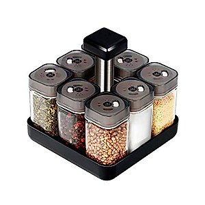 Revolving Spice Rack Organizer Caddy, Rotating Spice Storage for Cabinet and Kitchen, 8 Jar Herb and Spice Countertop Spice Rack(Spices Not Included)