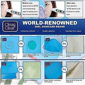 Oil Control Film Replacment for Clean & Clear Oil-Absorbing Sheets,5pack(total 300sheets)Oil Blotting Sheets for Face,9% Larger,Makeup Friendly High-performance Handy Face Blotting Paper for Oily Skin